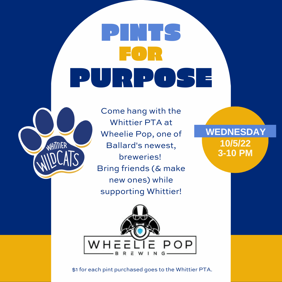 Join the Whittier PTA for Pints for Purpose - Whittier Elementary PTA
